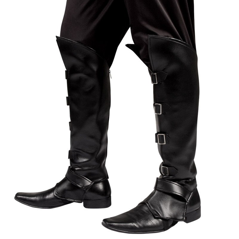 Grossiste Sur botte cuir noir avec attache métallique à l'avant ...