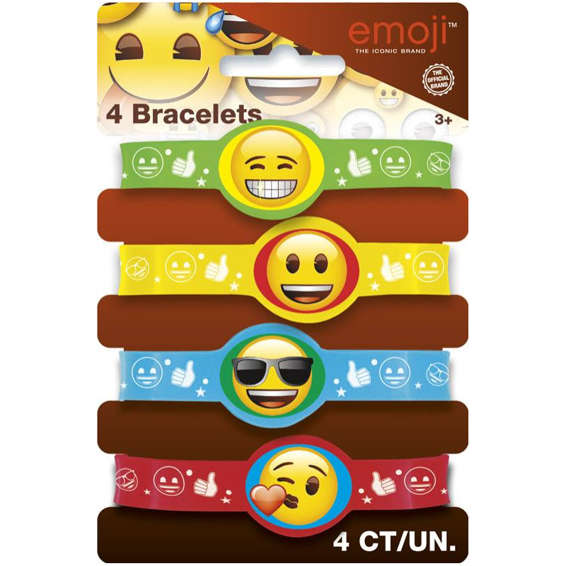 Grossiste 4 Bracelets stretchy EMOJI | Réservé aux professionnels | CDA