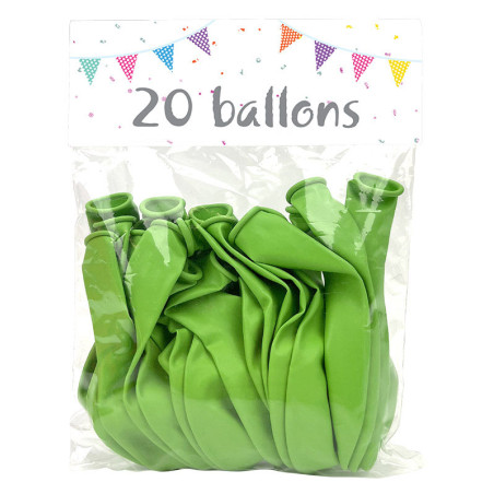 Grossiste 20 ballons latex VERT POMME 25 cm | Réservé aux ...