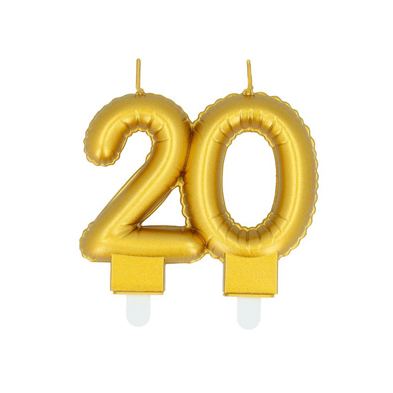 Grossiste Bougie chiffre 20 or avec porteur | Réservé aux ...