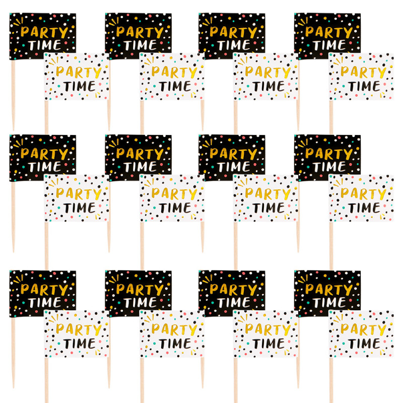 Grossiste Set 24 Bâtonnets de drapeau PARTY TIME ( 7 cm) | Réservé aux ...