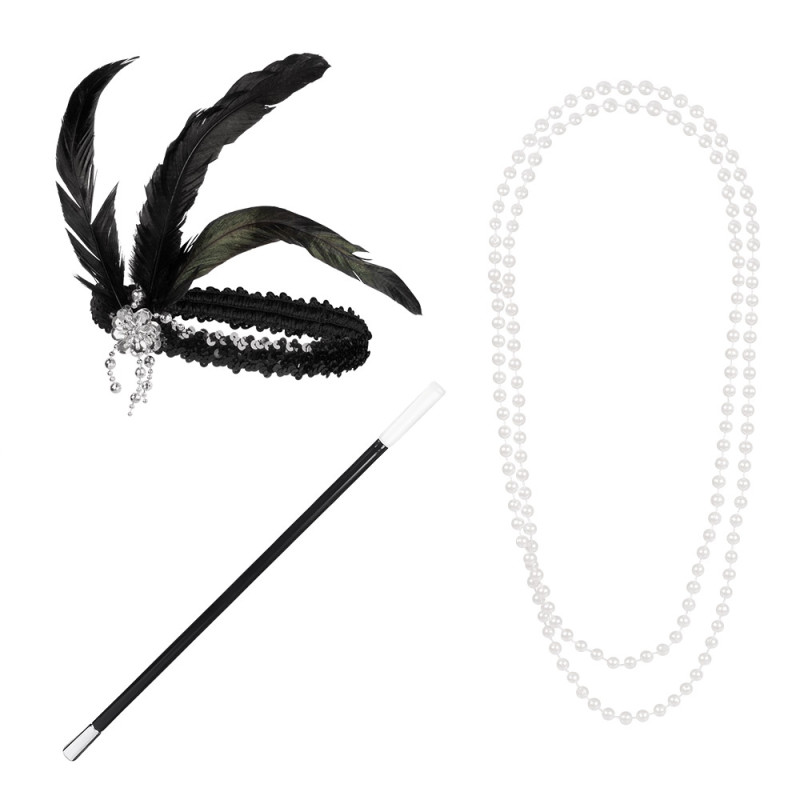Grossiste Set Flapper bandeau, collier et fume cigarette | Réservé aux ...