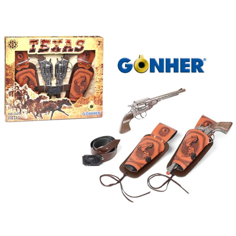 Grossiste Set Double Revolver 8 coups avec ceinture et deux holsters ...