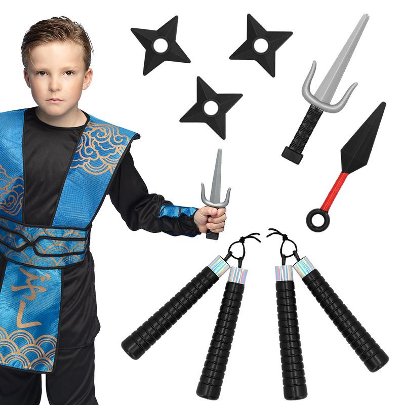 Grossiste 7 armes Ninja kunai, sai, 3 x étoile, 2 x nunchaku | Réservé ...
