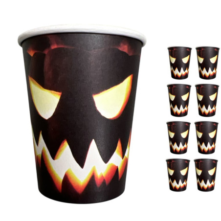 Grossiste 8 gobelets carton 25 cl FURY PUMPKIN | Réservé aux ...