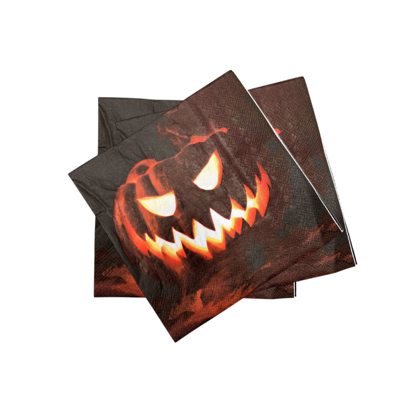 Grossiste 16 serviette papier 33x33 FURY PUMPKIN | Réservé aux ...