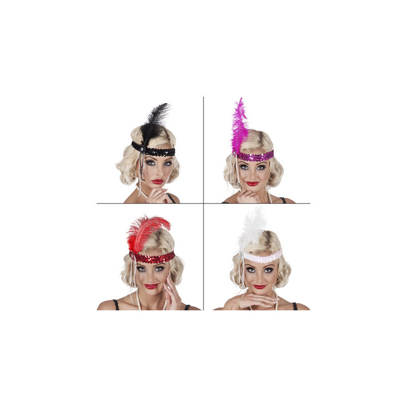 Grossiste Bandeau Flapper 4 couleurs ass. | Réservé aux professionnels ...