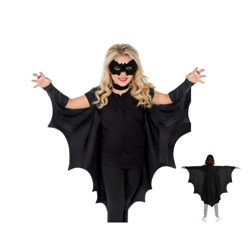 Grossiste Cape +masque CHAUVES-SOURIS taille enfant 100X85 CM | Réservé ...