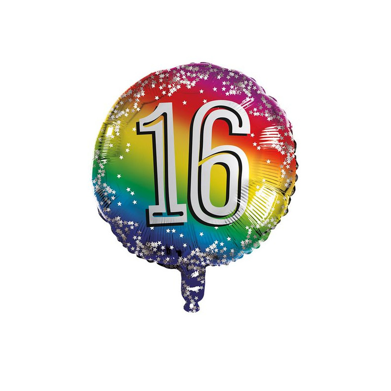 Grossiste Ballon foil 45 cm chiffre 16 | Réservé aux professionnels | CDA